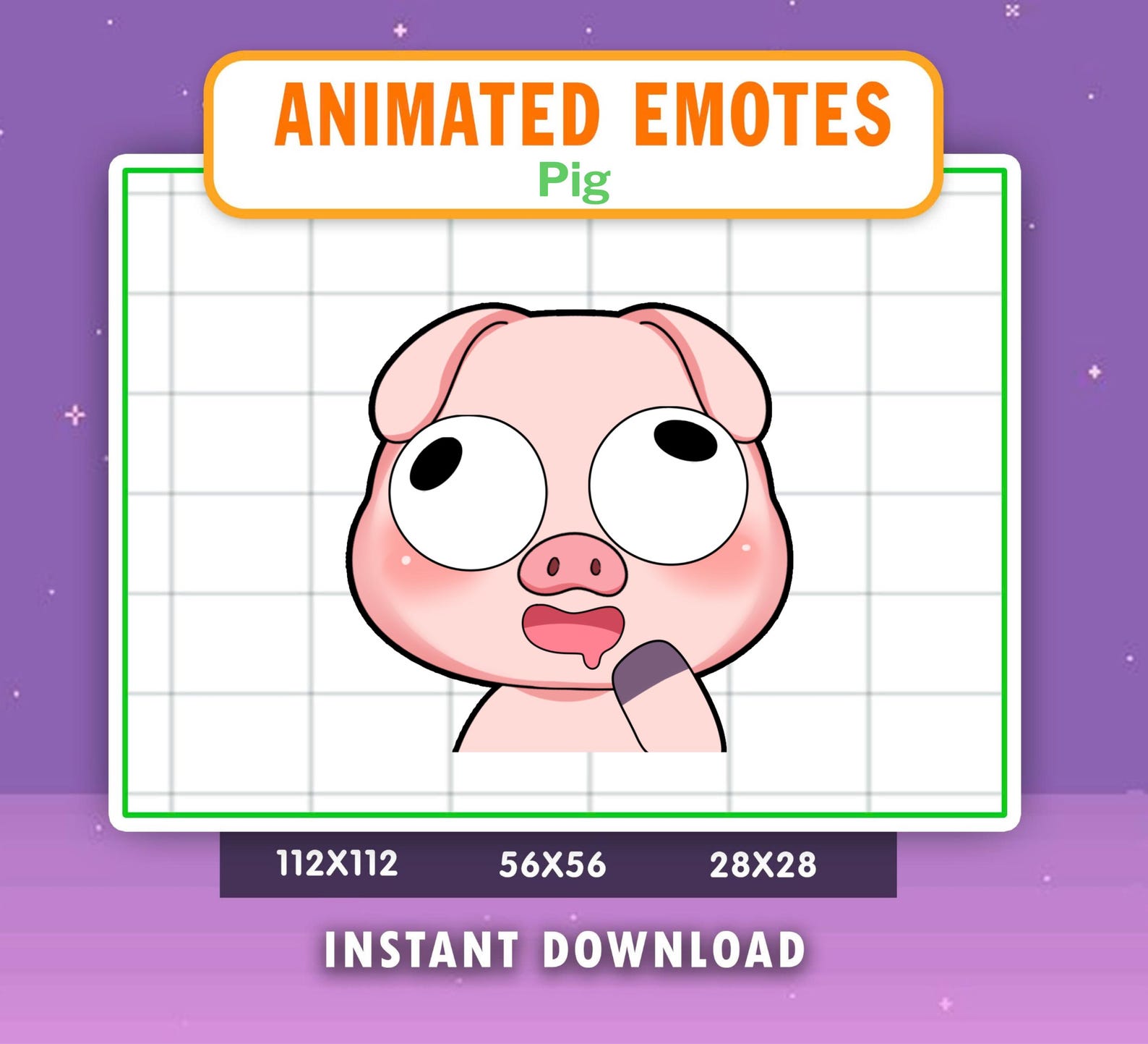 ANIMATED Pig Dumb Emote for Twitch, Discord, Youtube, Animated Dumb Pig ...