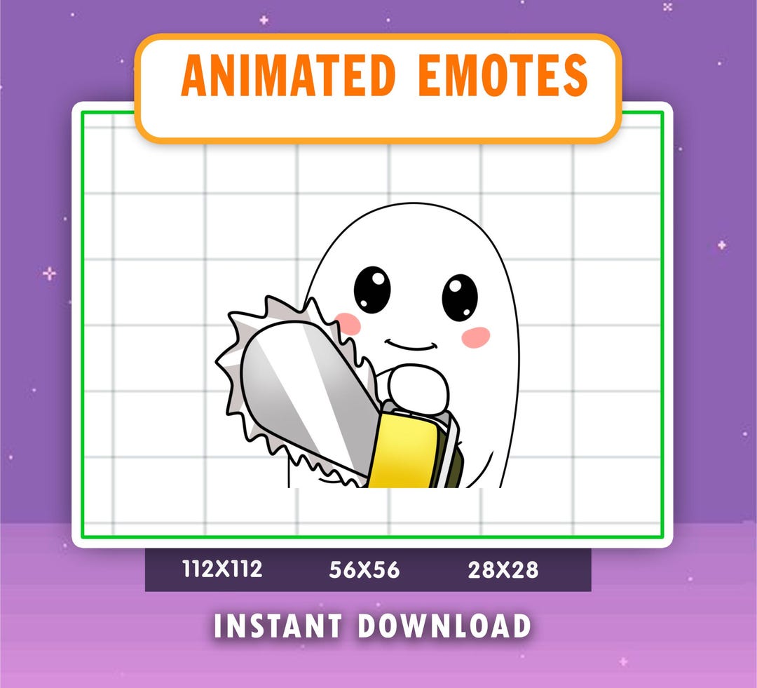 Animated Boo Chainsaw Emote for Twitch, Discord, Youtube (digital ...
