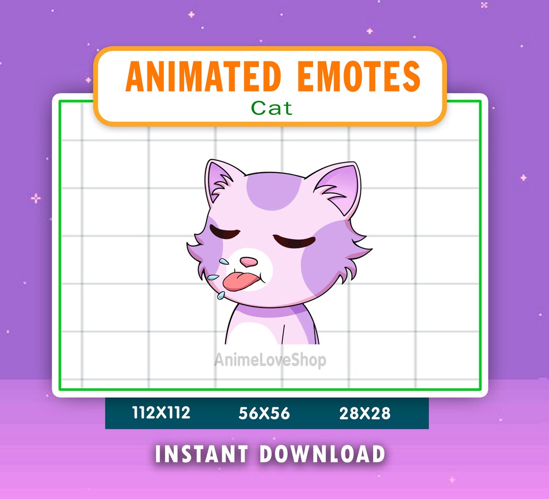 ANIMATED Purple Cat BLBL/ Mlem Emote for Twitch, Discord, Youtube ...