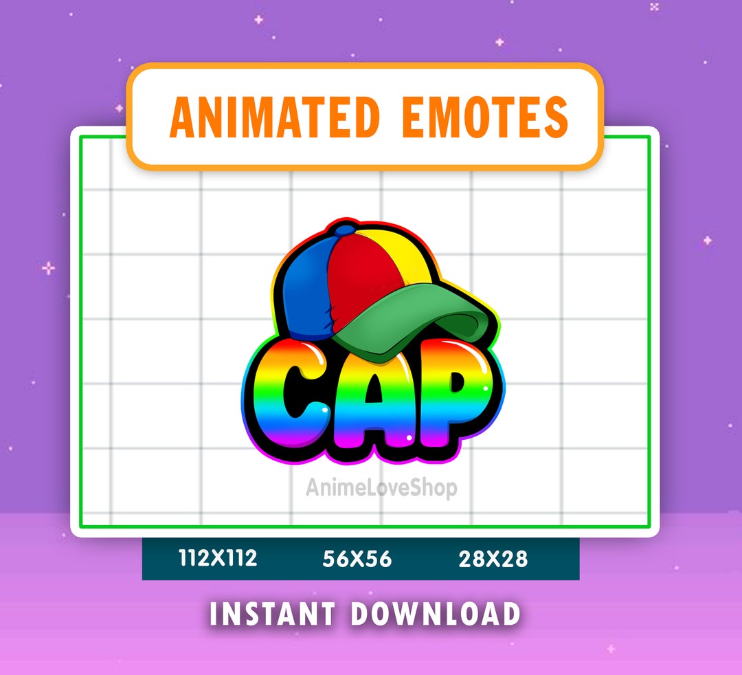 ANIMATED Rainbow Cap Emote for Twitch, Discord, Youtube, Animated ...