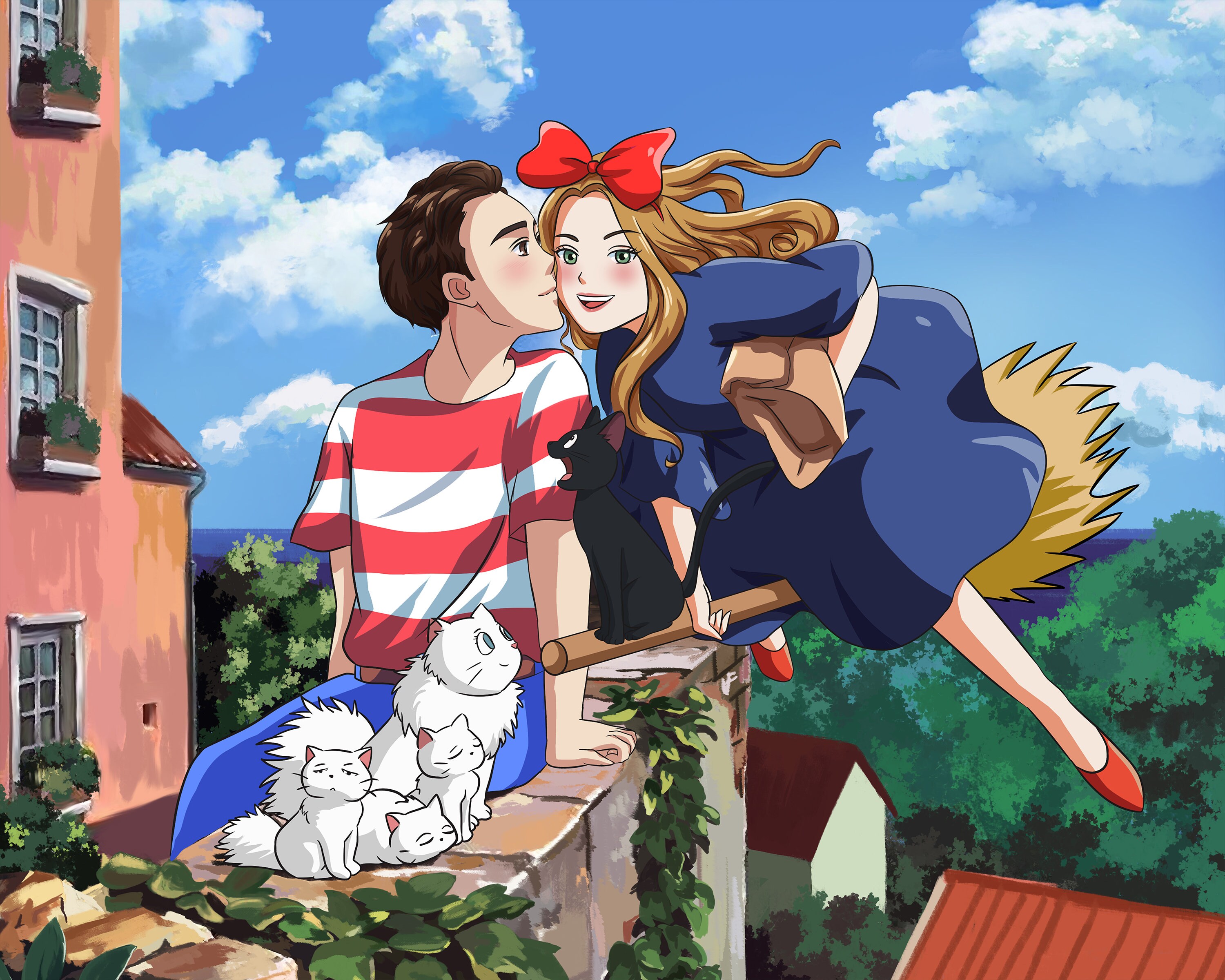 Custom Couple Anime Portrait Drawing Anime Portrait From - Etsy