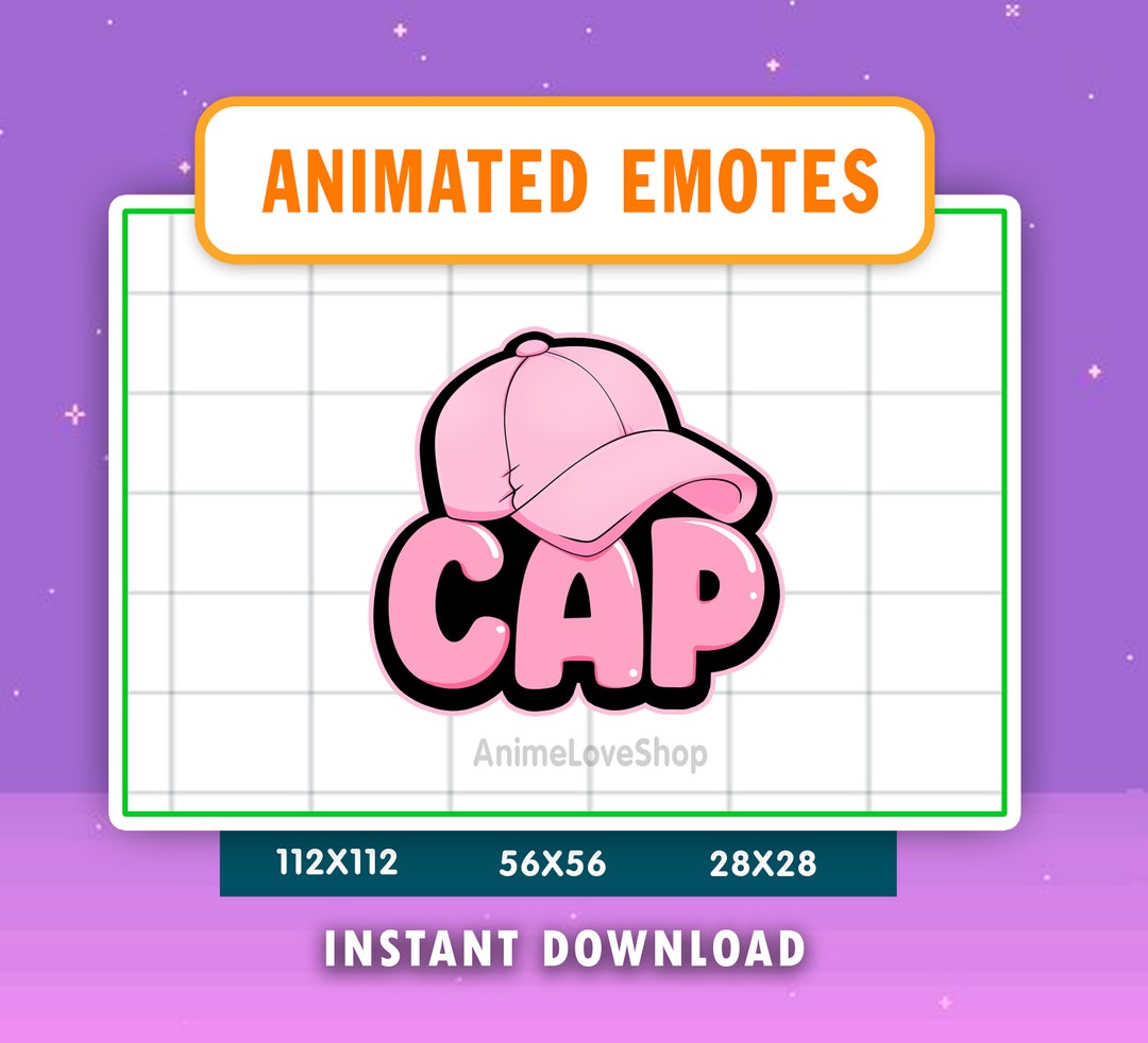 ANIMATED Pink Cap Emote for Twitch, Discord, Youtube, Animated Pink Cap ...