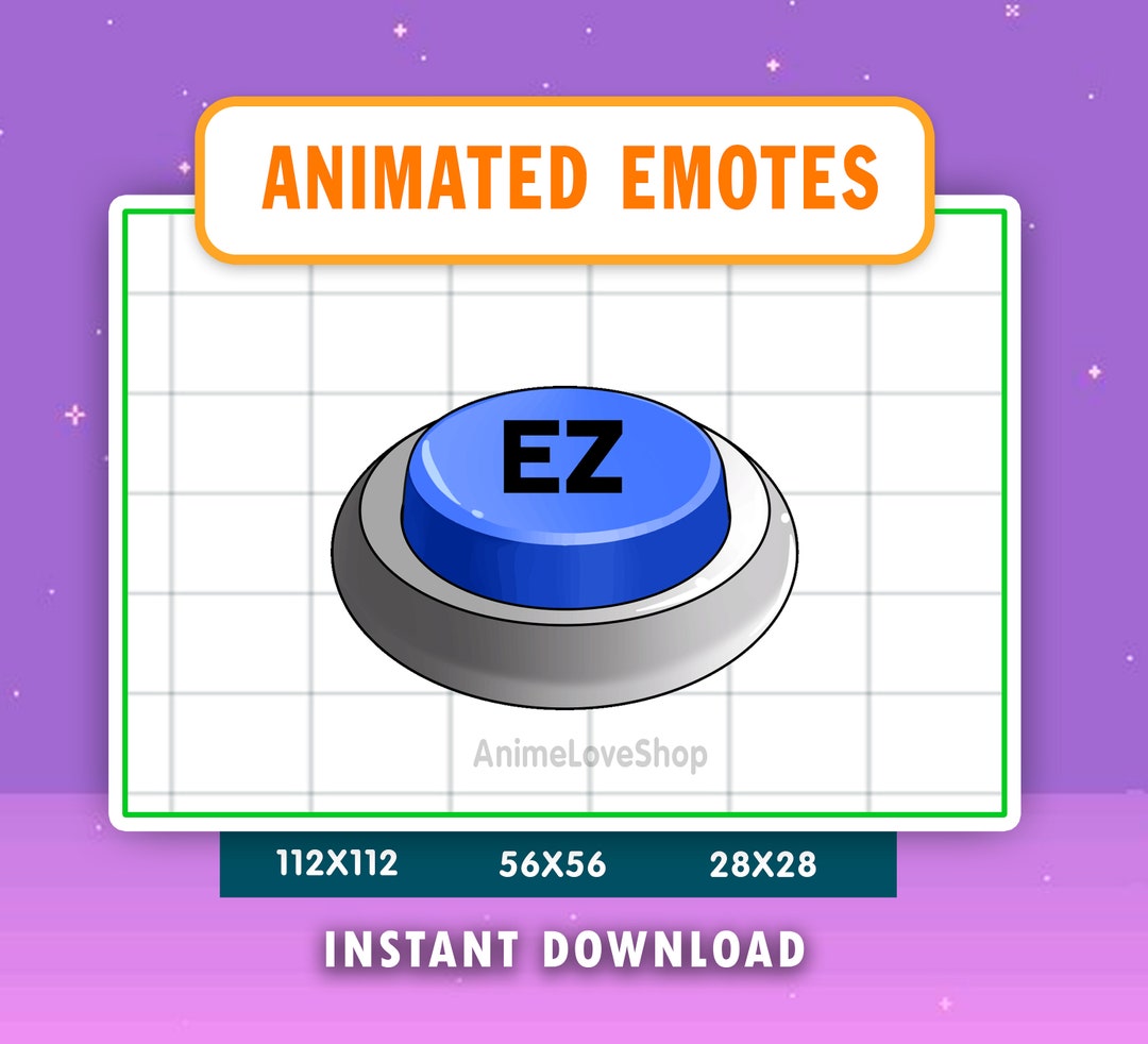 ANIMATED EZ Button Emote for Twitch, Discord, Youtube, Animated Easy ...