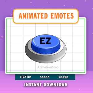 ANIMATED EZ Button Emote for Twitch, Discord, Youtube, Animated Easy ...