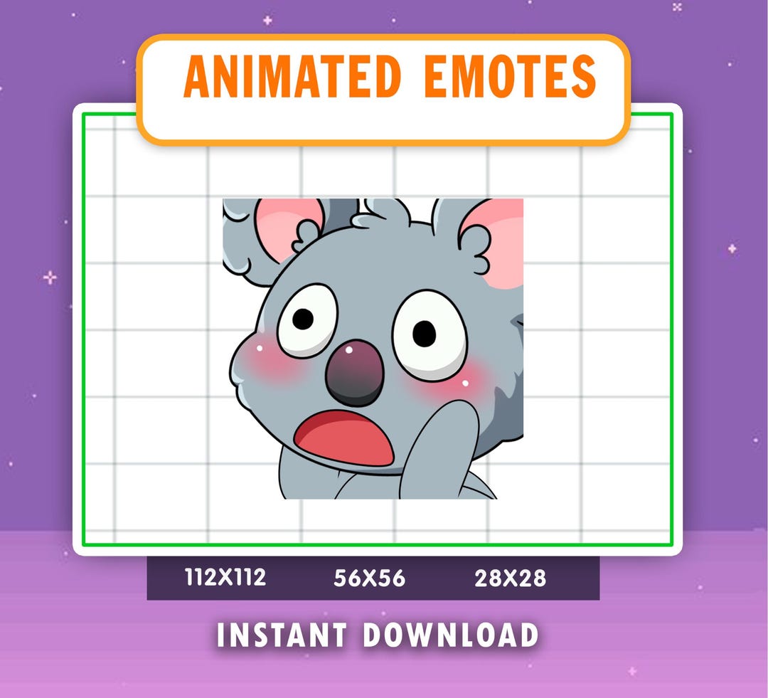 Animated Koala Shock Emote: Twitch, Discord, Youtube (digital File) - Etsy