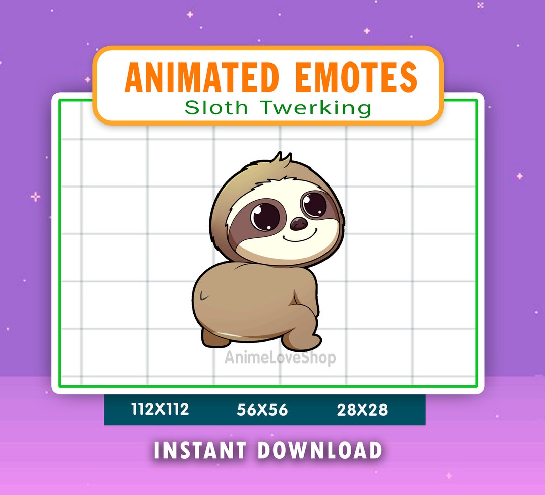 ANIMATED Sloth Twerking Emote for Twitch, Discord, Youtube, Animated ...