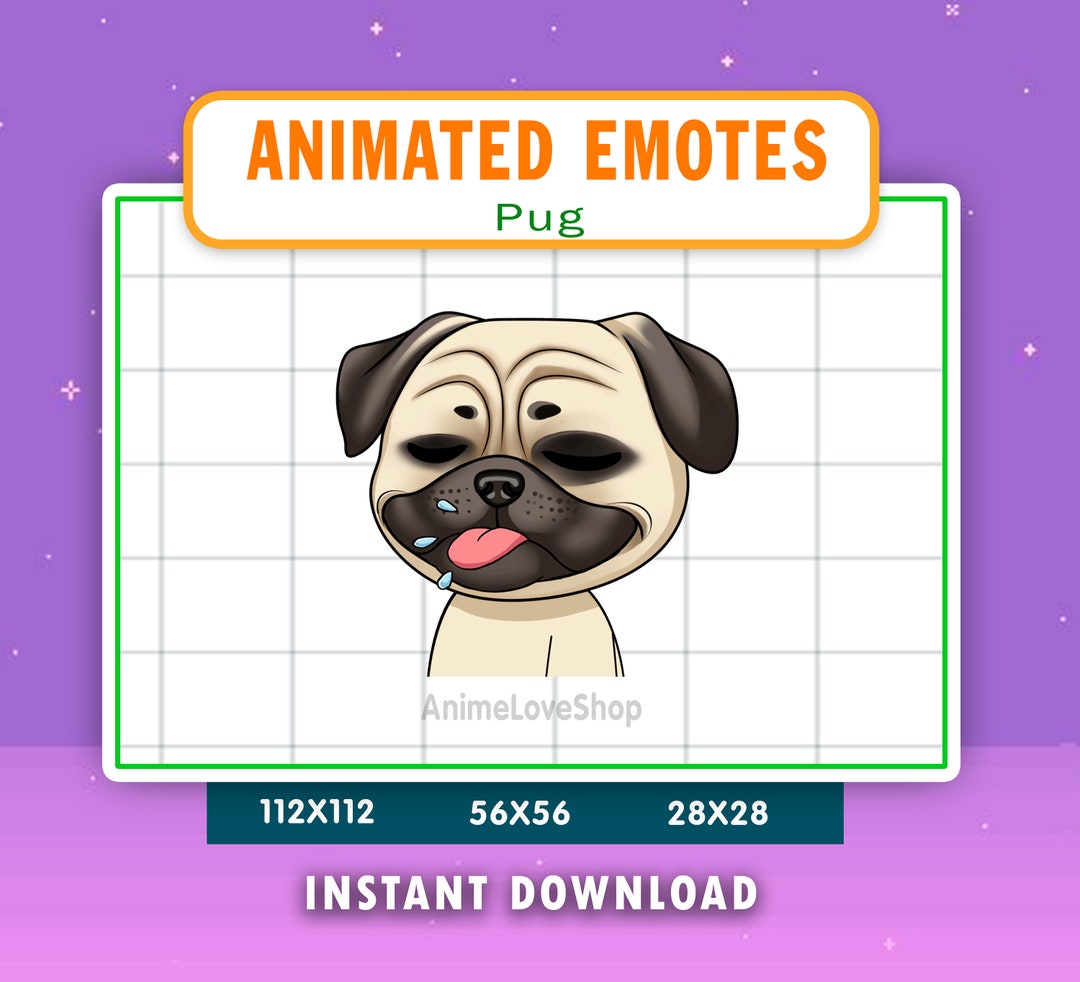 ANIMATED Pug Dog BLBL/ Mlem Emote for Twitch, Discord, Youtube ...