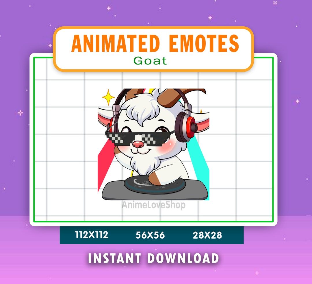 ANIMATED Goat DJ Emote for Twitch, Discord, Youtube, Animated Dance ...