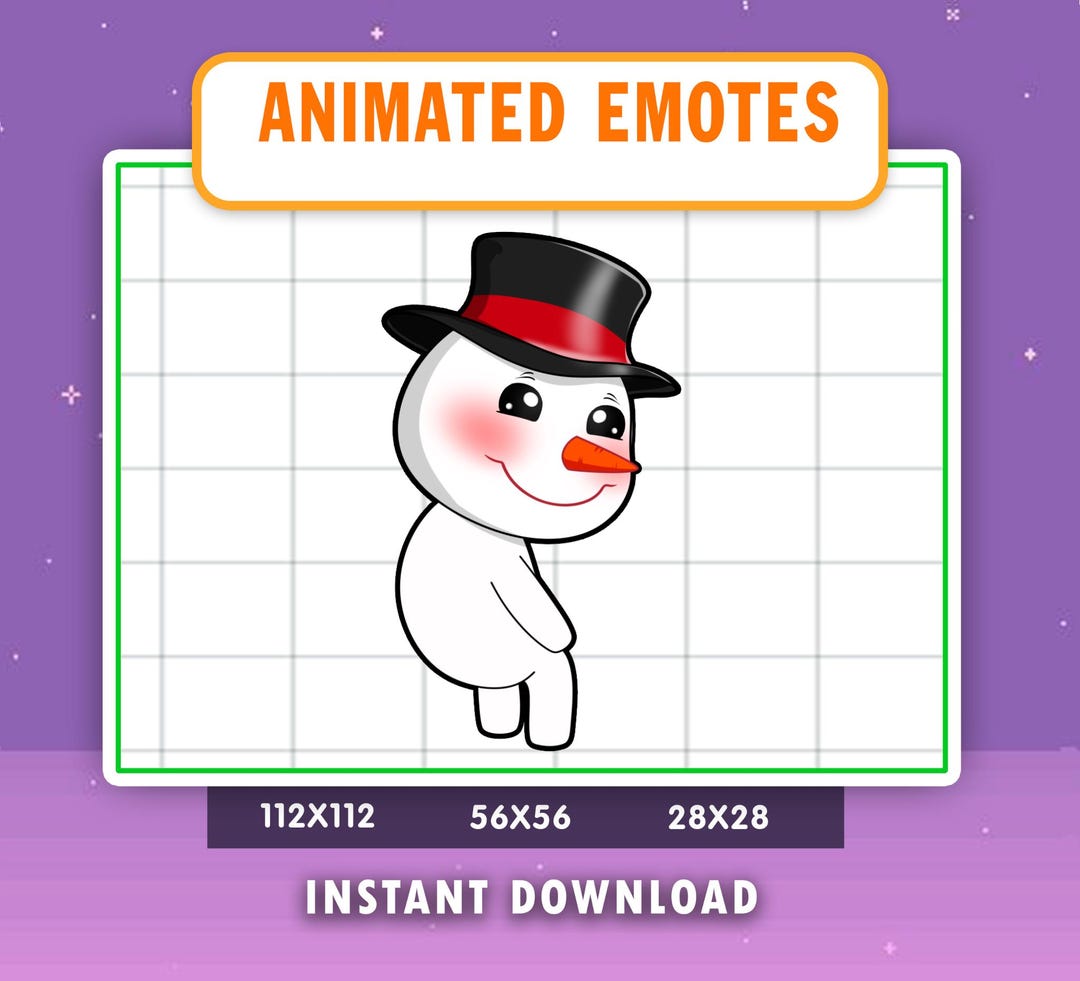 ANIMATED Snowman Emote for Twitch, Discord, Youtube - Snowman Disco ...