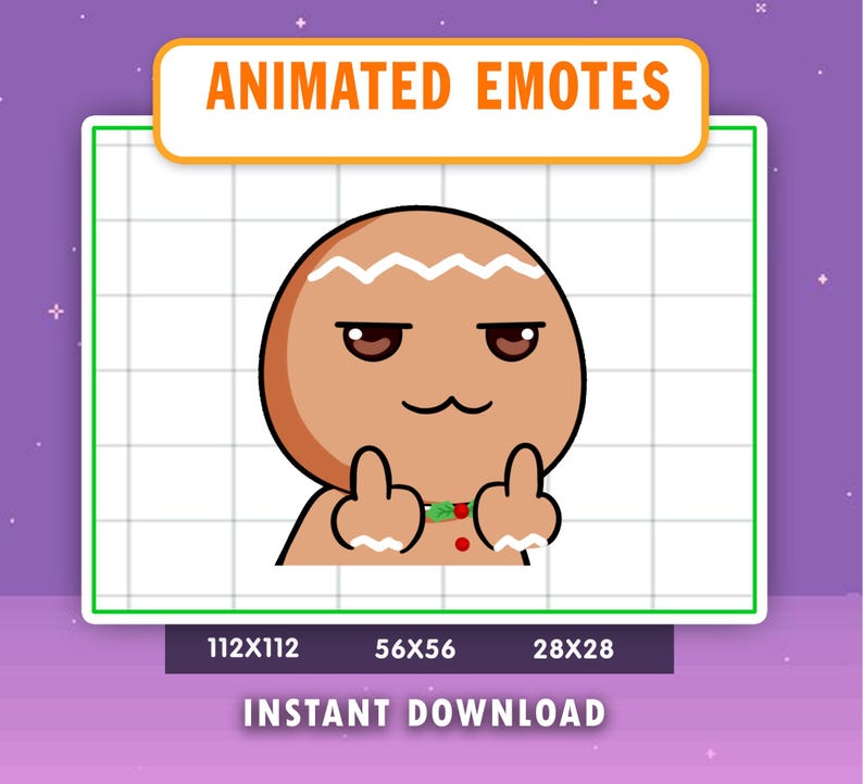ANIMATED Gingerbread Emote for Twitch, Discord, Youtube, Gif Emote ...