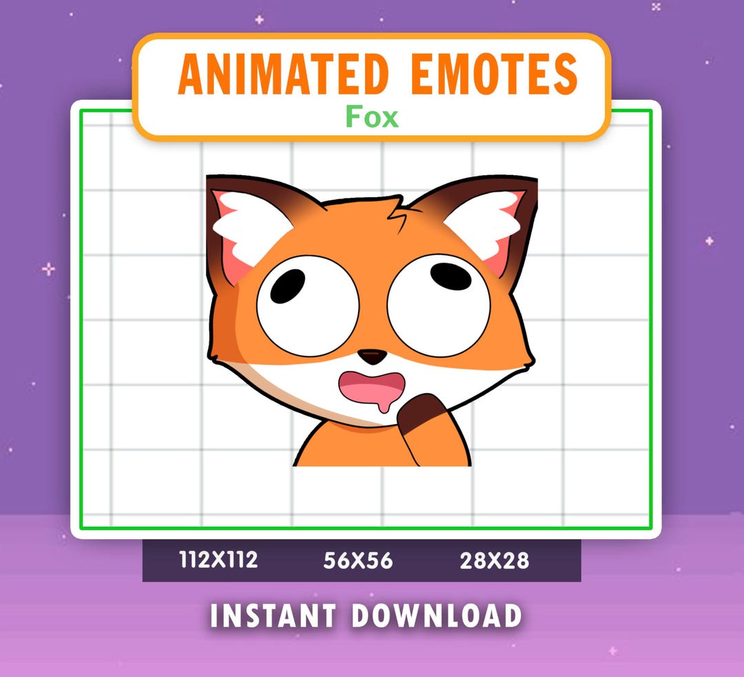 ANIMATED Fox Dumb Emote for Twitch, Discord, Youtube, Animated Dumb Fox ...