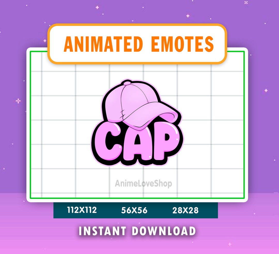 ANIMATED Purple Cap Emote for Twitch, Discord, Youtube, Animated Purple ...