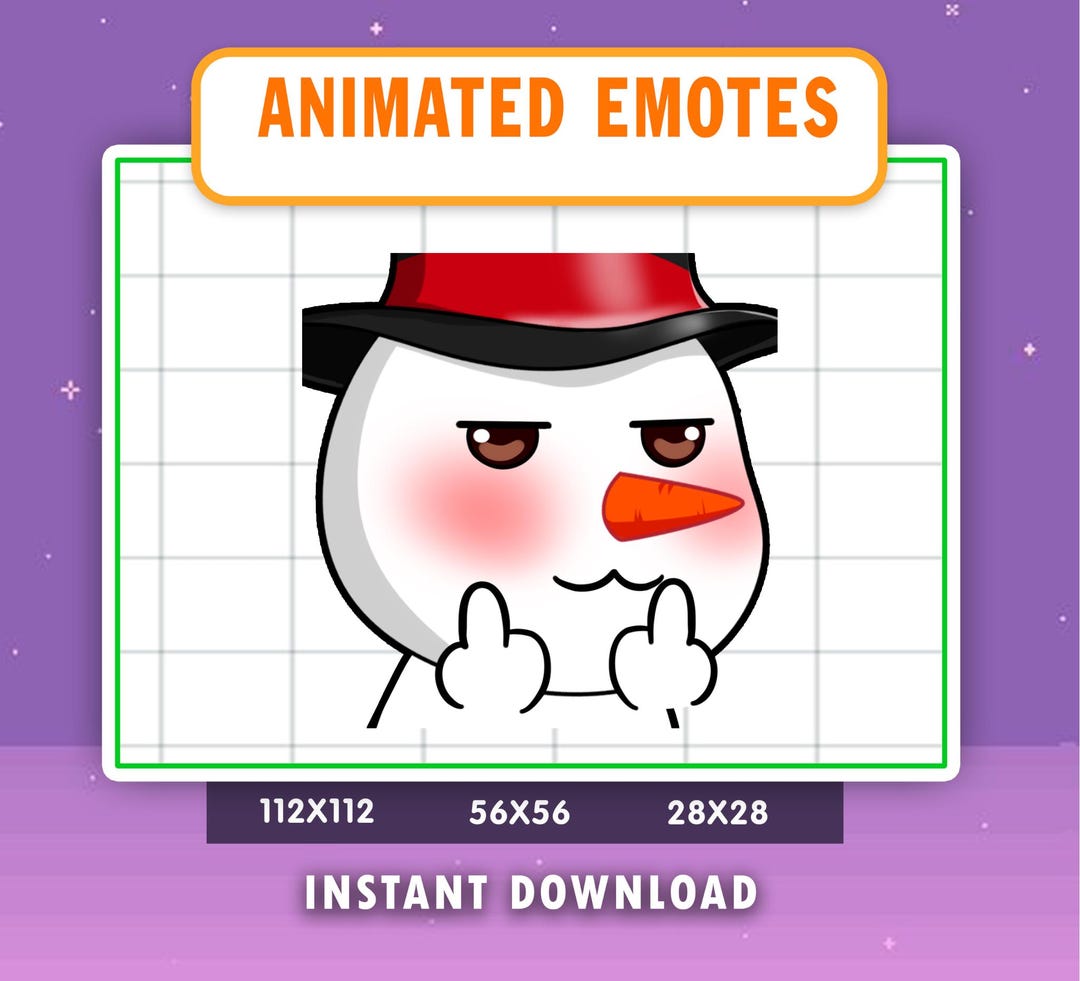 ANIMATED Snowman Emote for Twitch, Discord, Youtube, Gif Emote, Middle ...