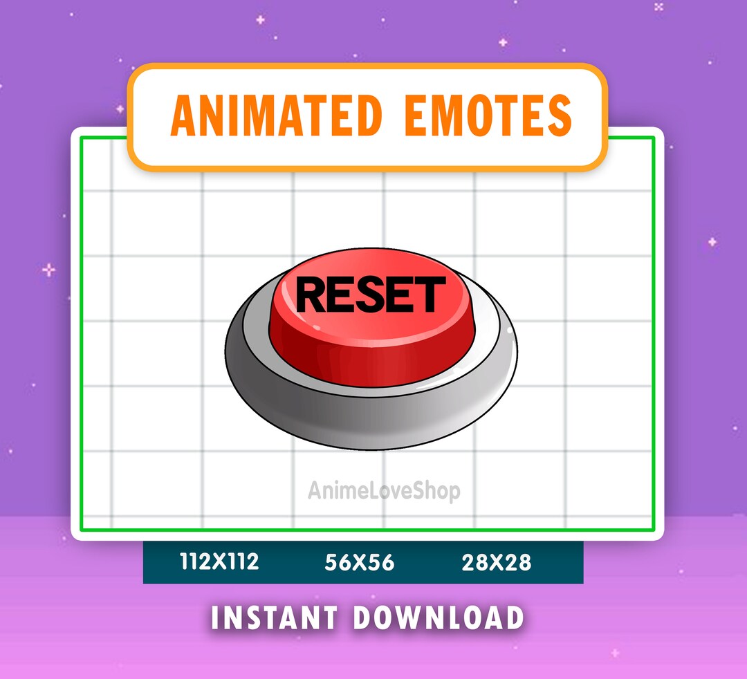 ANIMATED Reset Button Emote for Twitch, Discord, Youtube, Animated ...