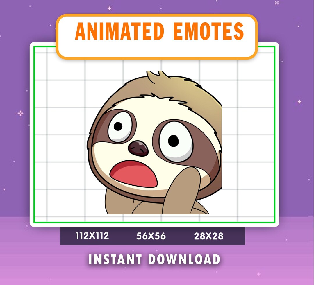 Animated Sloth Shock Emote: Twitch, Discord, Youtube (digital File) - Etsy
