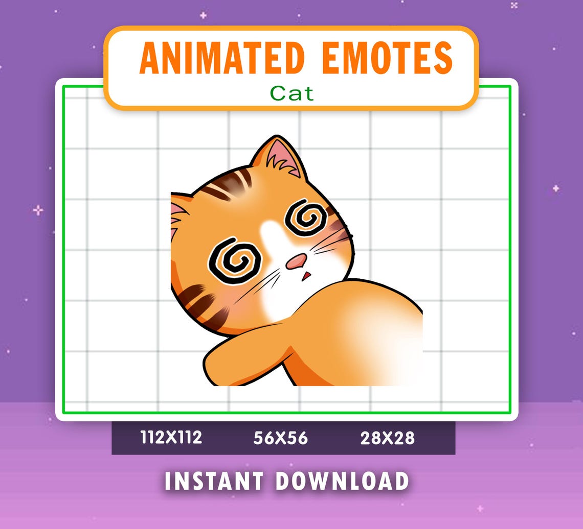 ANIMATED Orange Tabby Cat Emote for Twitch, Discord, Youtube, Rip Emote ...