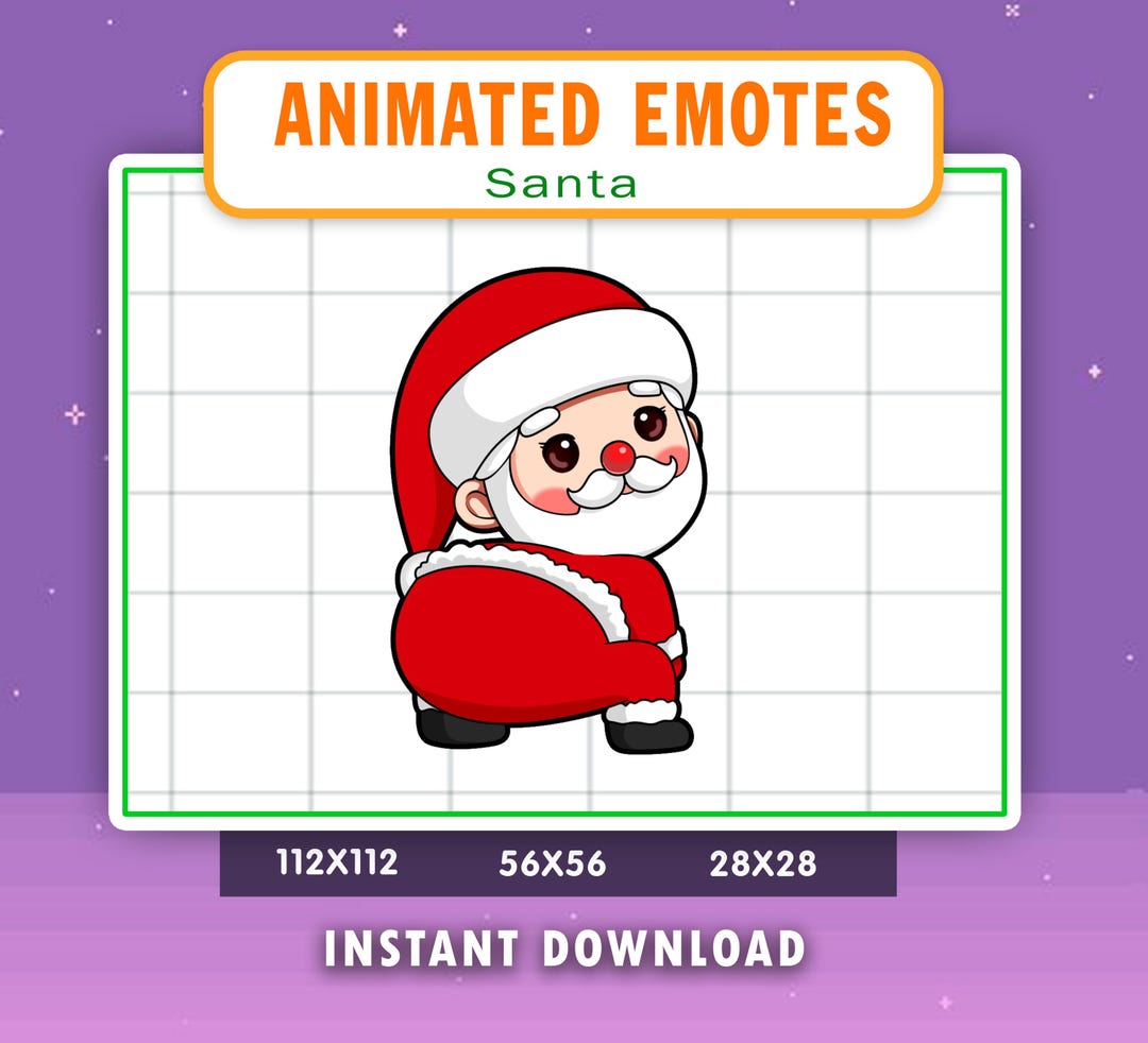 ANIMATED Santa Twerk Emote for Twitch, Discord, Youtube, Santa Shake ...