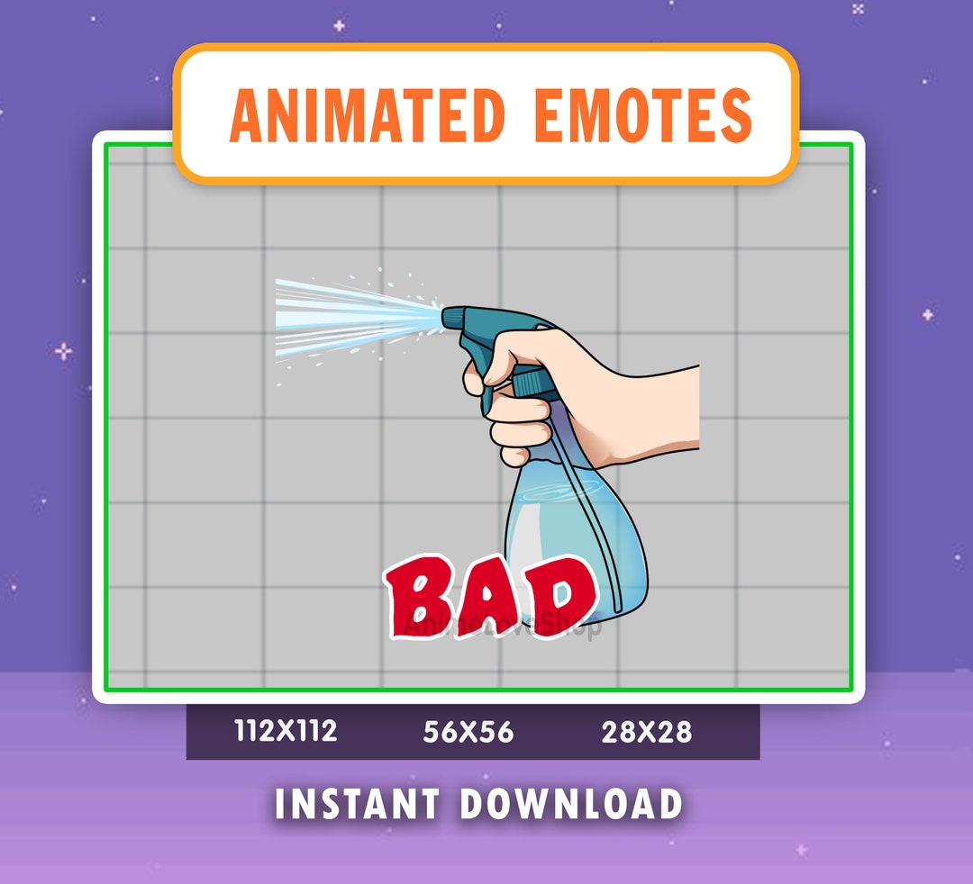 ANIMATED Bad Spray Bottle Emote for Twitch, Discord, Youtube, Animated ...