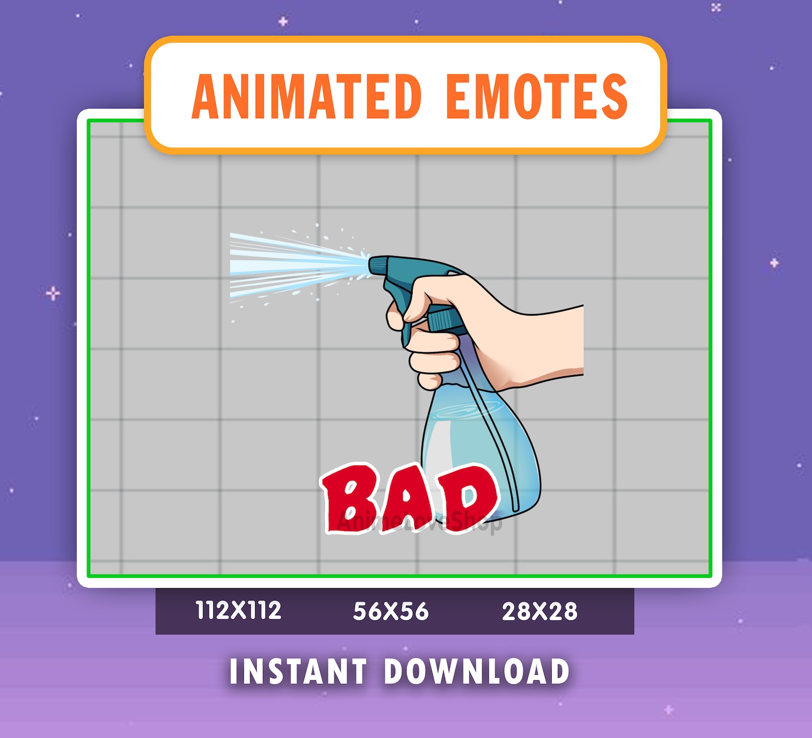 ANIMATED Bad Spray Bottle Emote for Twitch, Discord, Youtube, Animated ...