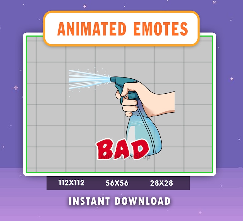 ANIMATED Bad Spray Bottle Emote for Twitch, Discord, Youtube, Animated ...