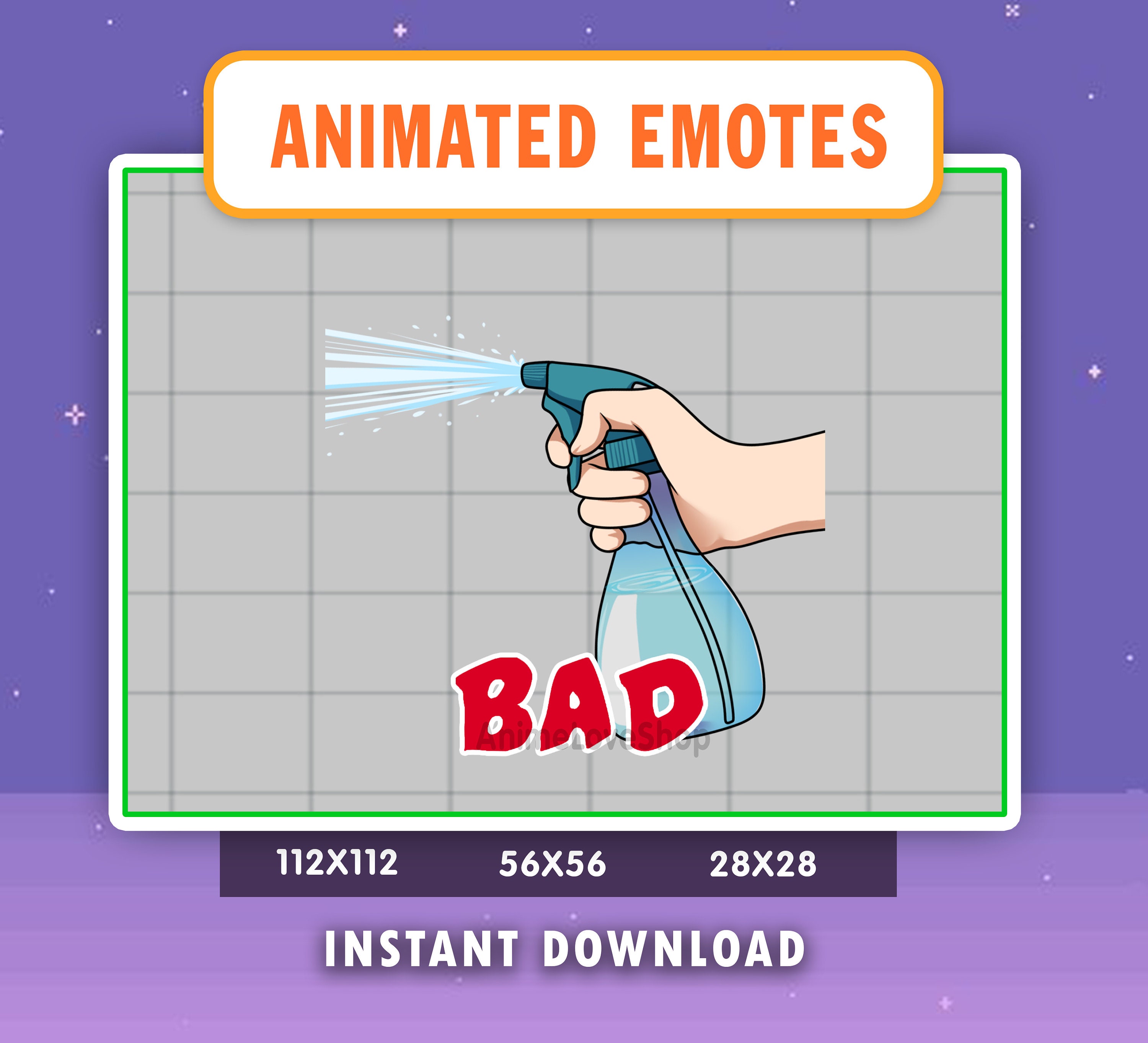 ANIMATED Bad Spray Bottle Emote for Twitch, Discord, Youtube, Animated ...
