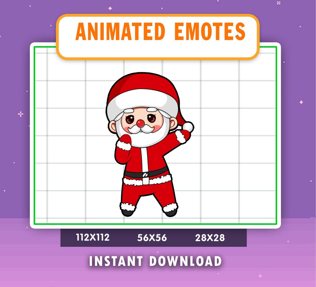 ANIMATED Santa Emote for Twitch, Discord, Youtube, Gif Emote, Dance ...