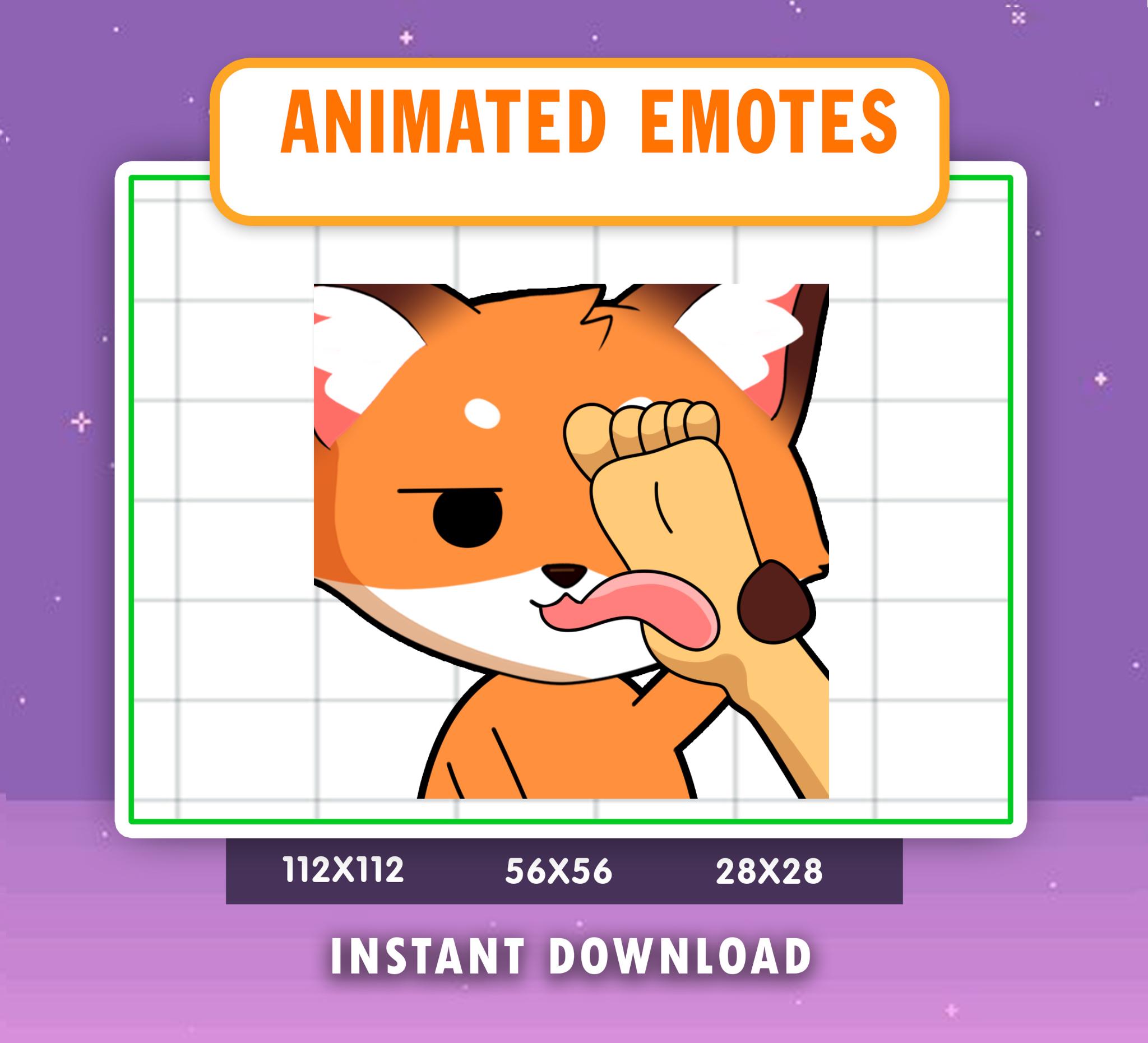 Animated Fox Licking Foot Emote: Twitch, Discord, Youtube (digital File ...