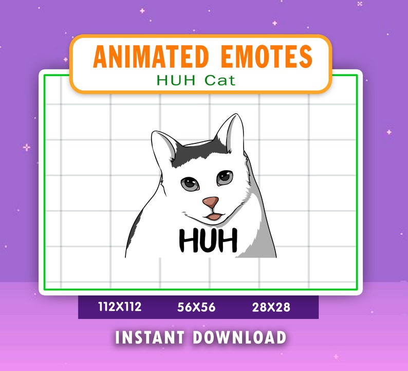 ANIMIERTES HUH Cat Meme Emote für Twitch, Discord, Youtube, animiertes ...