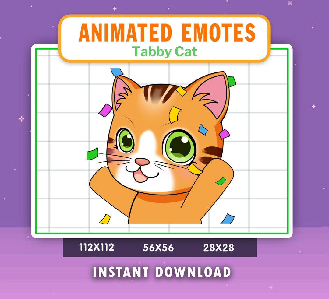 ANIMATED Orange Tabby Cat Hype Emote for Twitch, Discord, Youtube ...