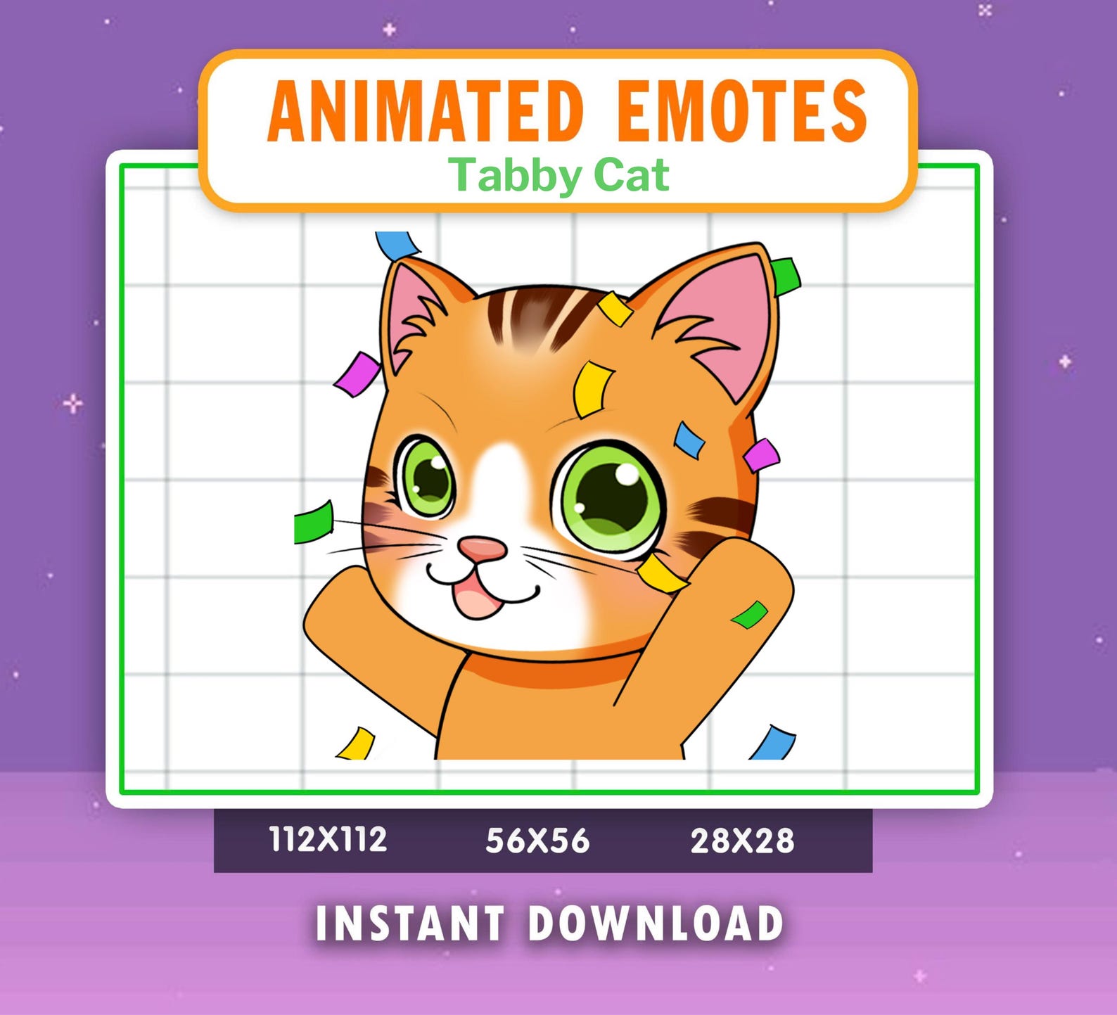 ANIMATED Orange Tabby Cat Hype Emote for Twitch, Discord, Youtube ...