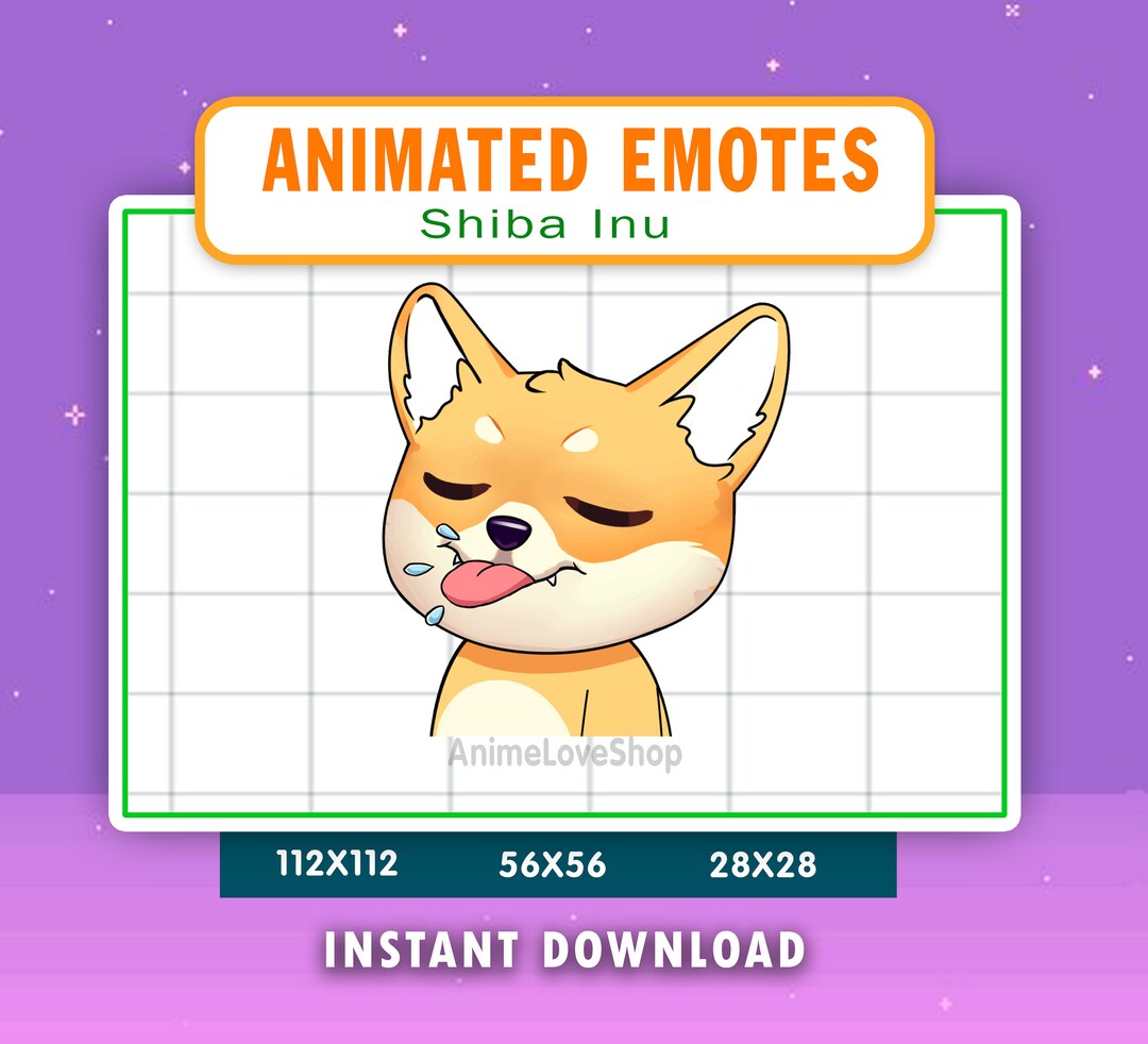 ANIMATED Shiba Inu Dog BLBL/ Mlem Emote for Twitch, Discord, Youtube ...