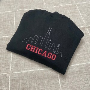 Chicago Embroidered Sweatshirt - Y2K Style - Custom City Crewneck ...