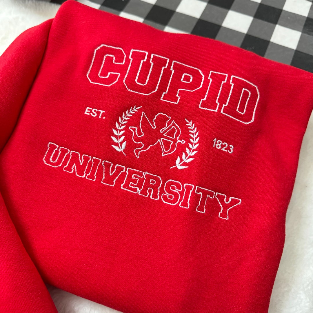 Cupid University Embroidered Sweatshirt: Y2K Valentine's Gift - Etsy