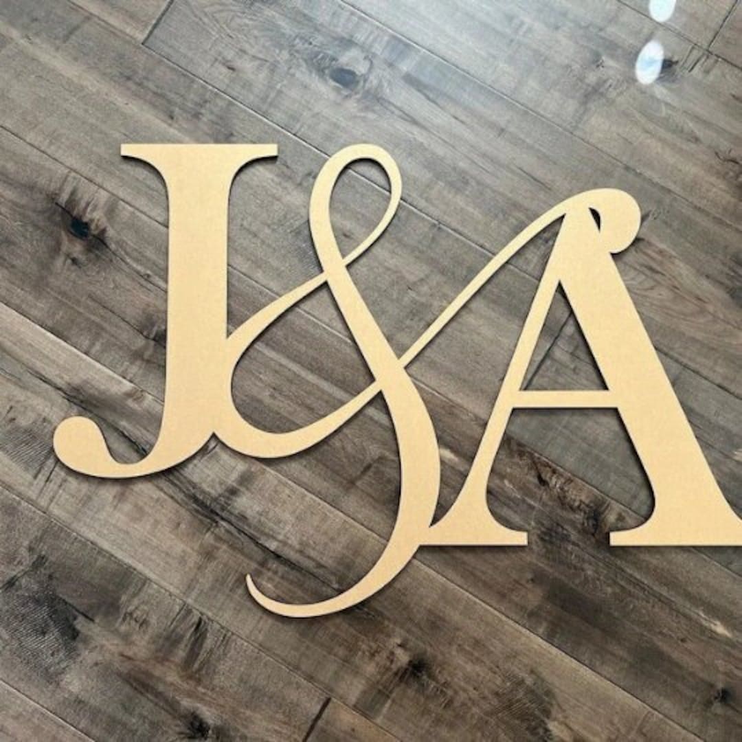 Wedding Initials Sign, Wedding Wood Monogram, Wood Cut Out, Large ...