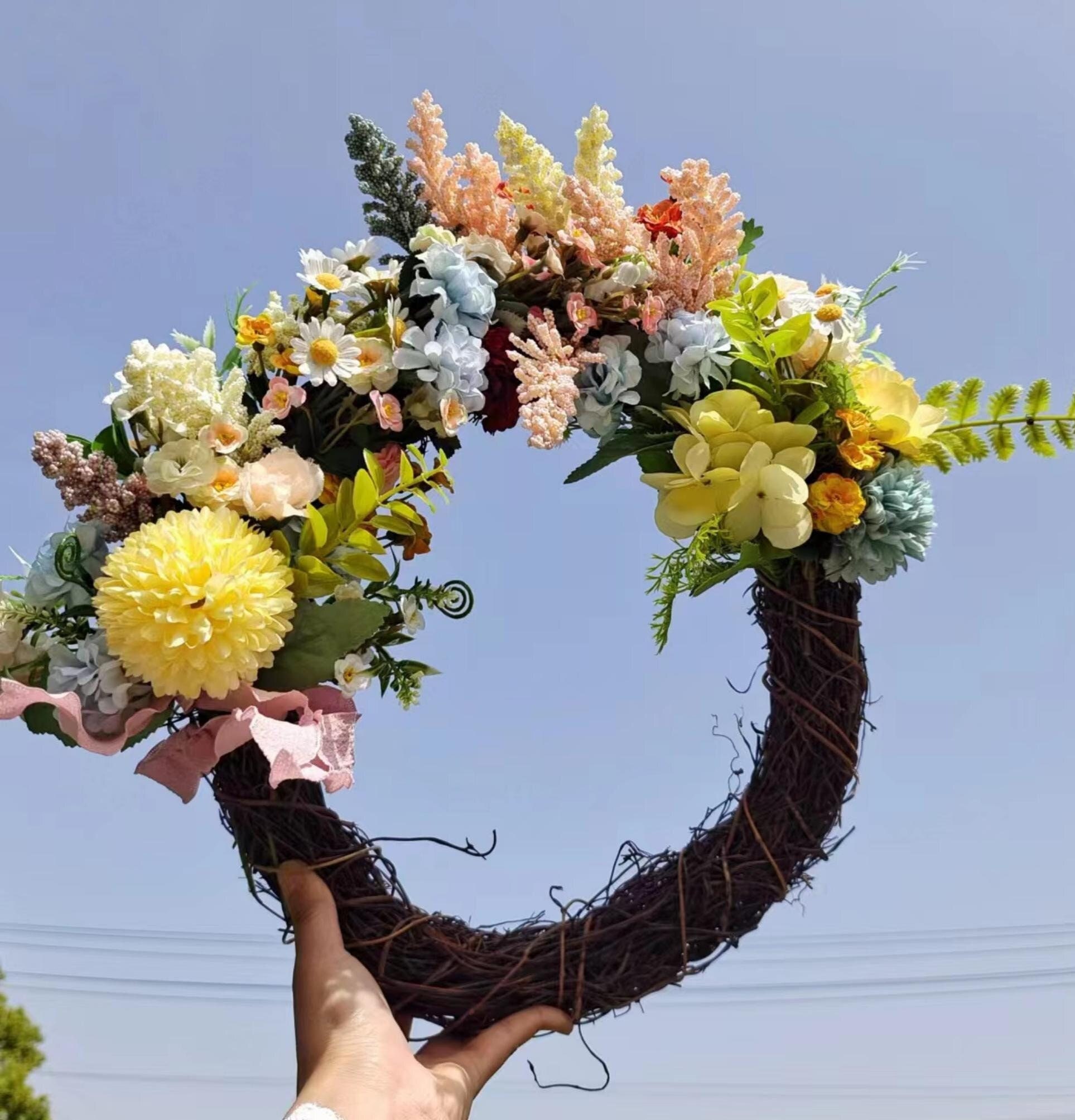 Farmhouse Mini Wreath Year Round Greenery Wreath for Front - Etsy