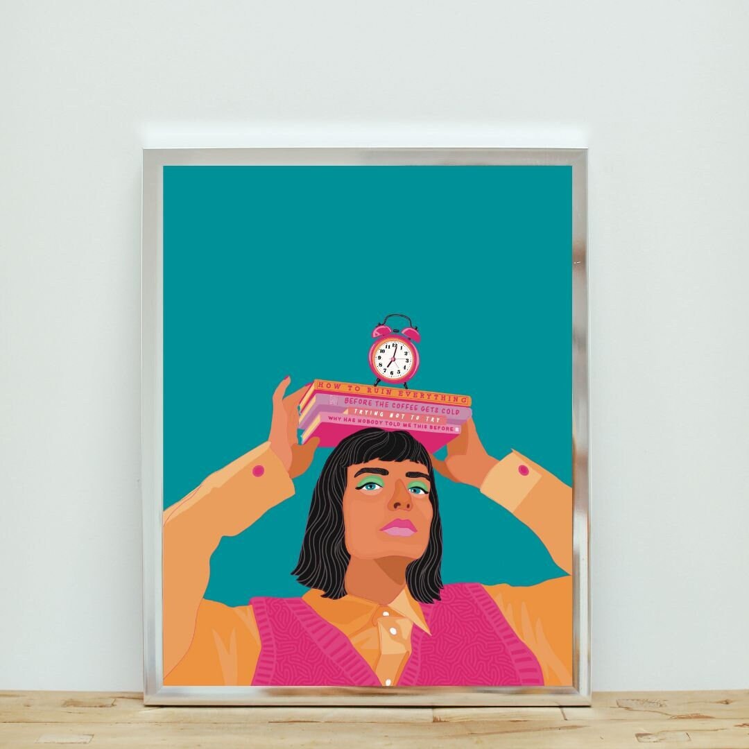 The balancing Act Illustrated Print A5-A3 Scale Poster Wall Art ...