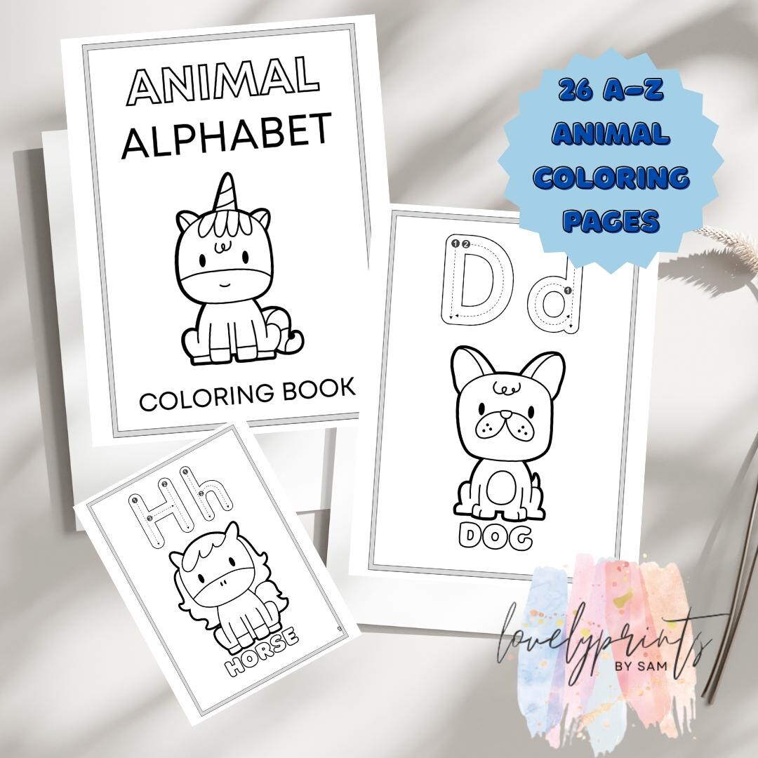 ABC Animal Coloring Pages for Kids| Printable Alphabet Coloring Sheets ...