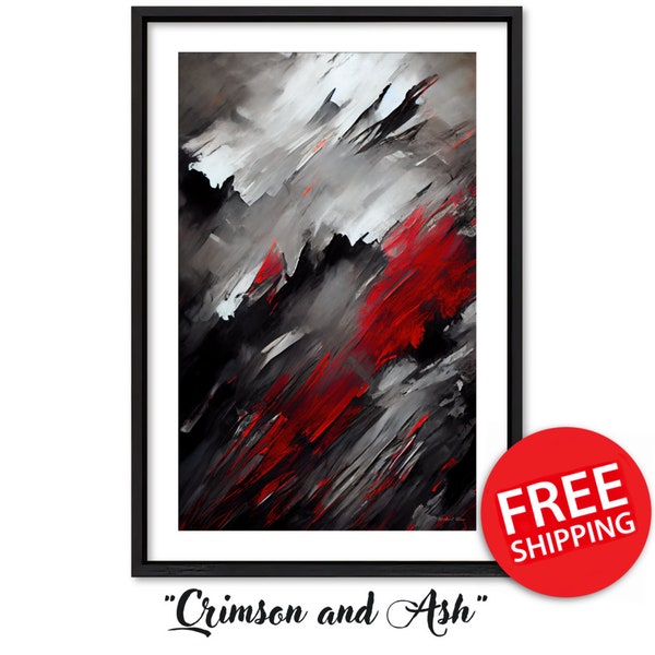 Red and Black Art - Etsy