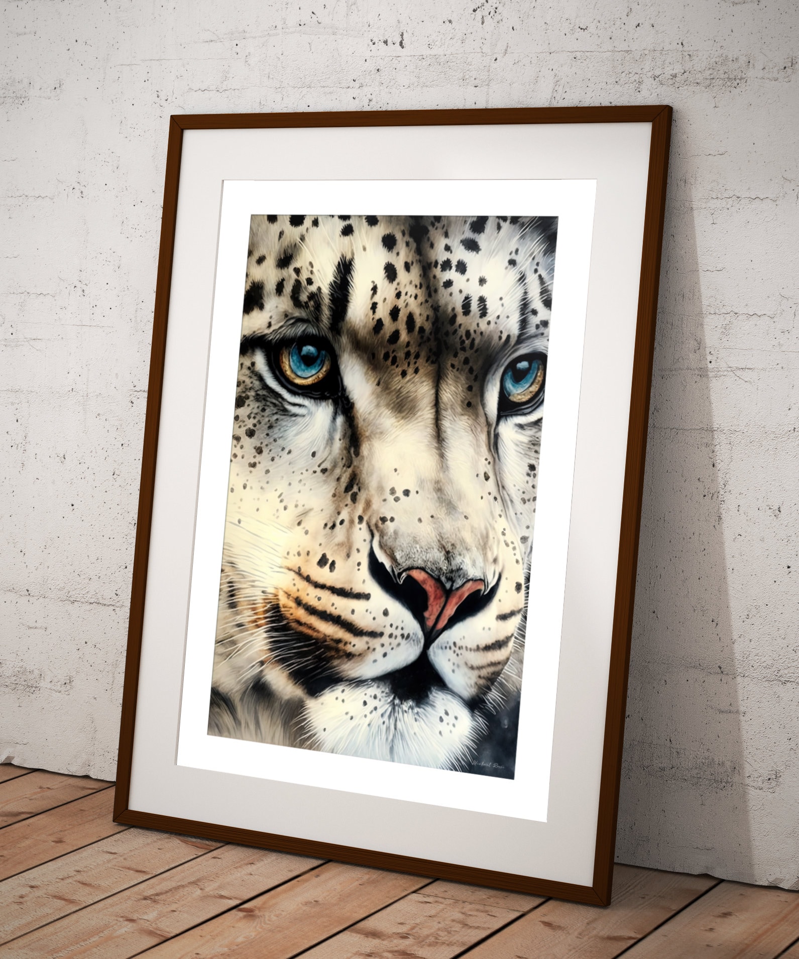 Snow Leopard Print From Original Painting, Snow Leopard Wall Art, Snow ...
