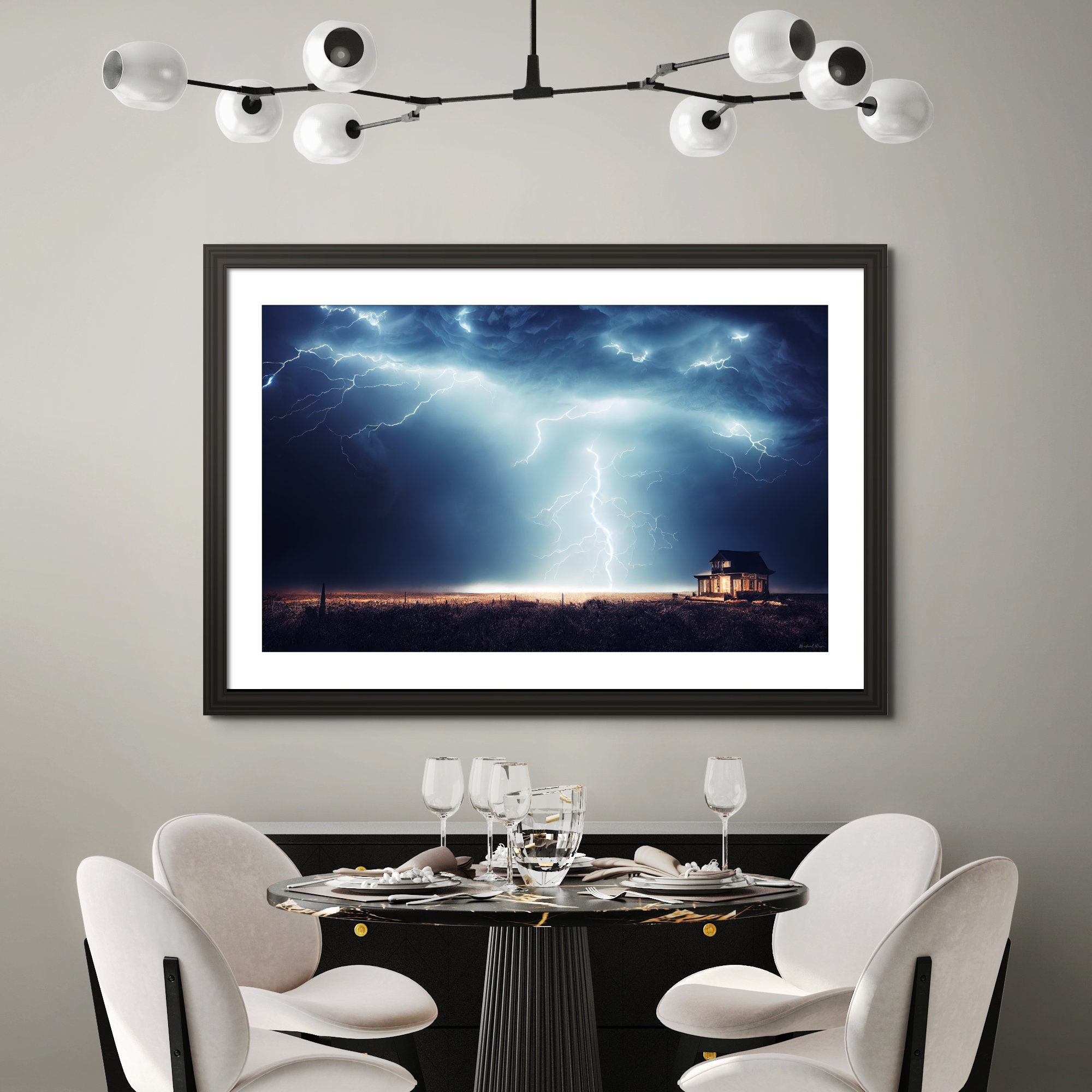 Lightning Bolt Wall Decor, Lightning Art Print From Original Painting ...
