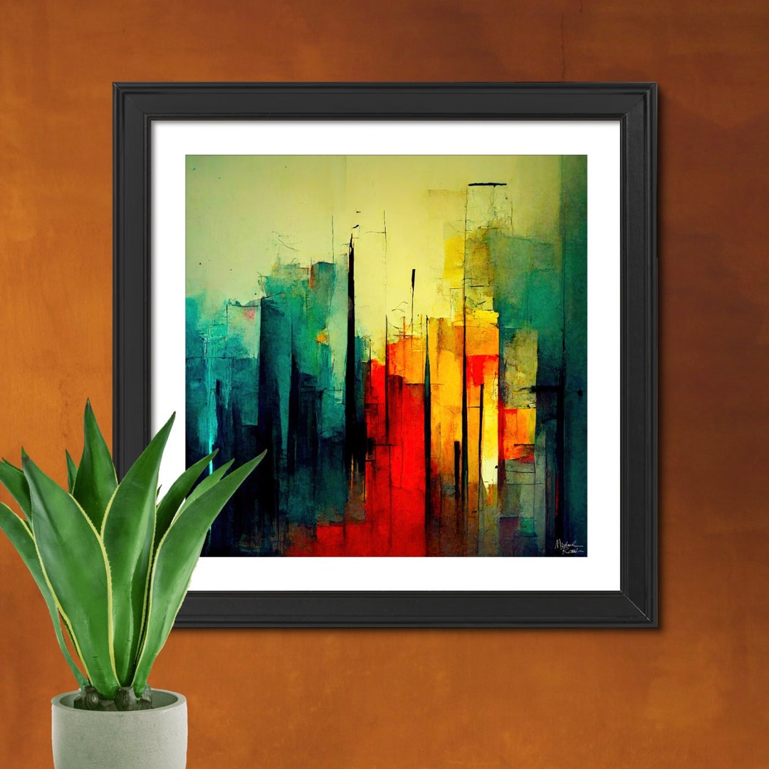 Abstract City Skyline Art Print From Original Painting, NYC Artwork ...
