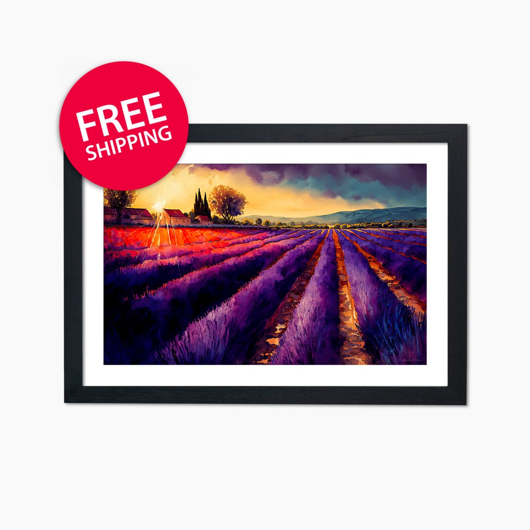 Lavender Fields Art Print From Original Painting, Artwork of France ...