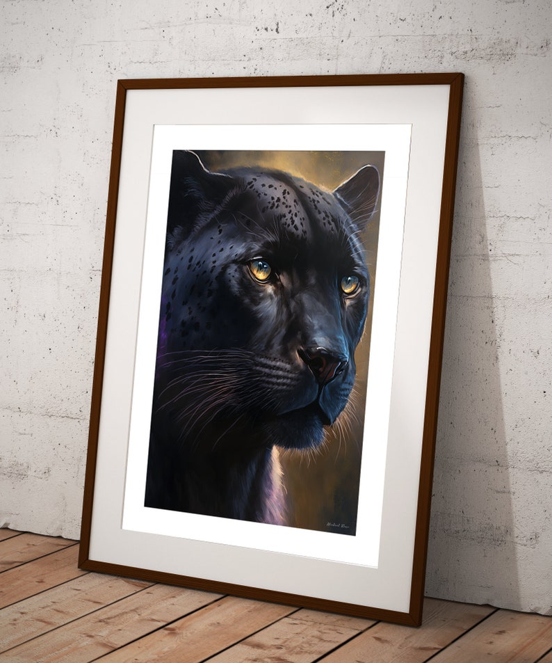 Black Panther Wall Art Print From Original Painting Black - Etsy
