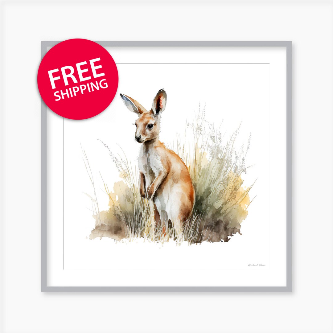 Kangaroo Gift, Nursery Decor, Baby Animal Prints, Woodland Animals ...