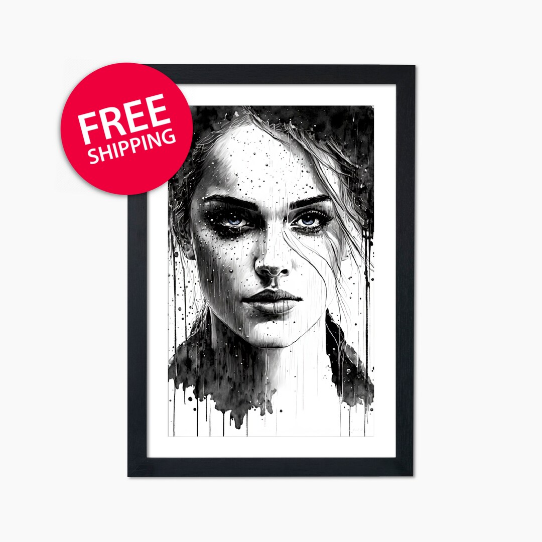 Supermodels, Fashion Print From Original, Female Portrait, Woman Sketch ...