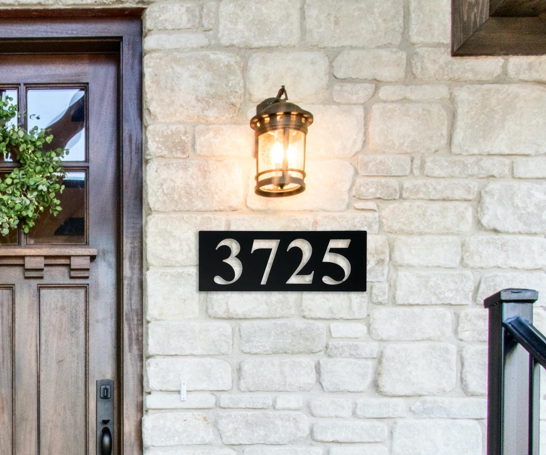 Custom Acrylic Address Sign - Rectangle House Numbers - Outdoor Sign ...