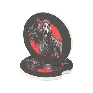 Horror Movie: ghostface, Soapstone Car Coaster - Etsy