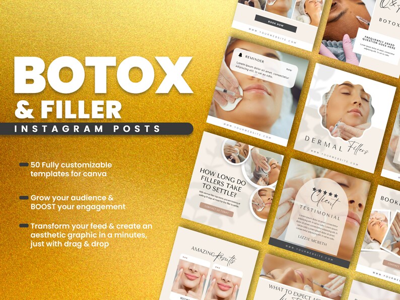 Botox and Lip Filler Instagram Template | Botox Instagram Posts | Botox ...