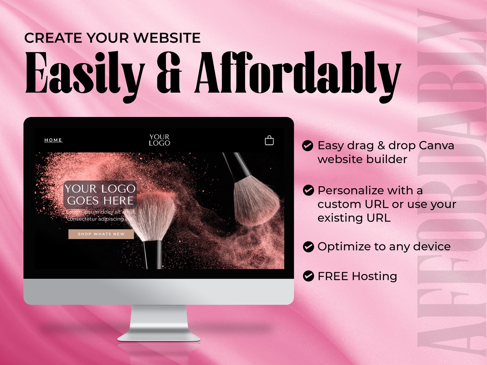 Beauty Website Template | Canva Website Template | Makeup Website ...