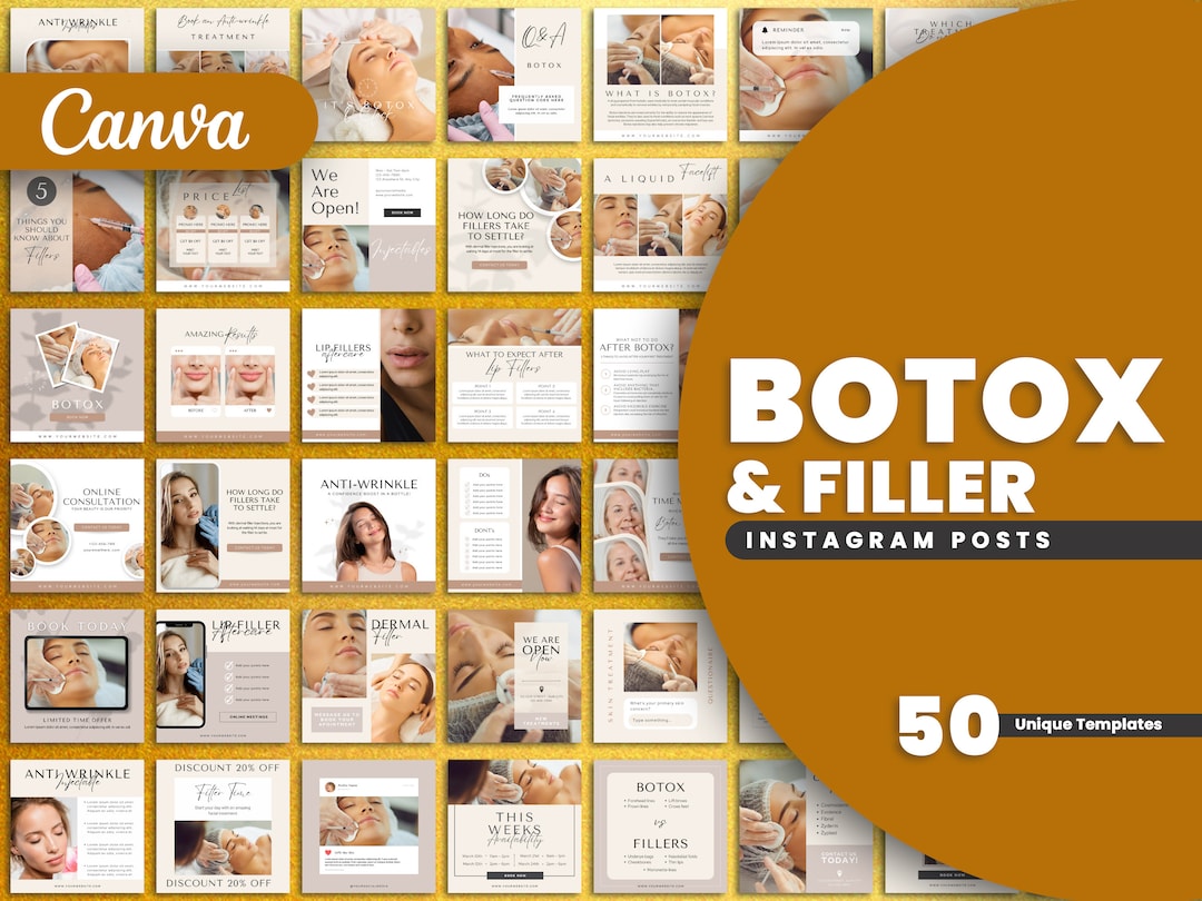 Botox and Lip Filler Instagram Template | Botox Instagram Posts | Botox ...